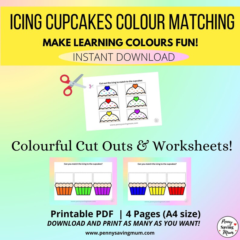 Learn Colours, Toddler Colour Matching, Cupcake Icing, Baking, Colour ...