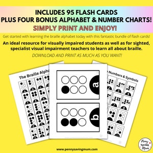 Braille Alphabet Flash Cards, Learn Braille Numbers, Special ...