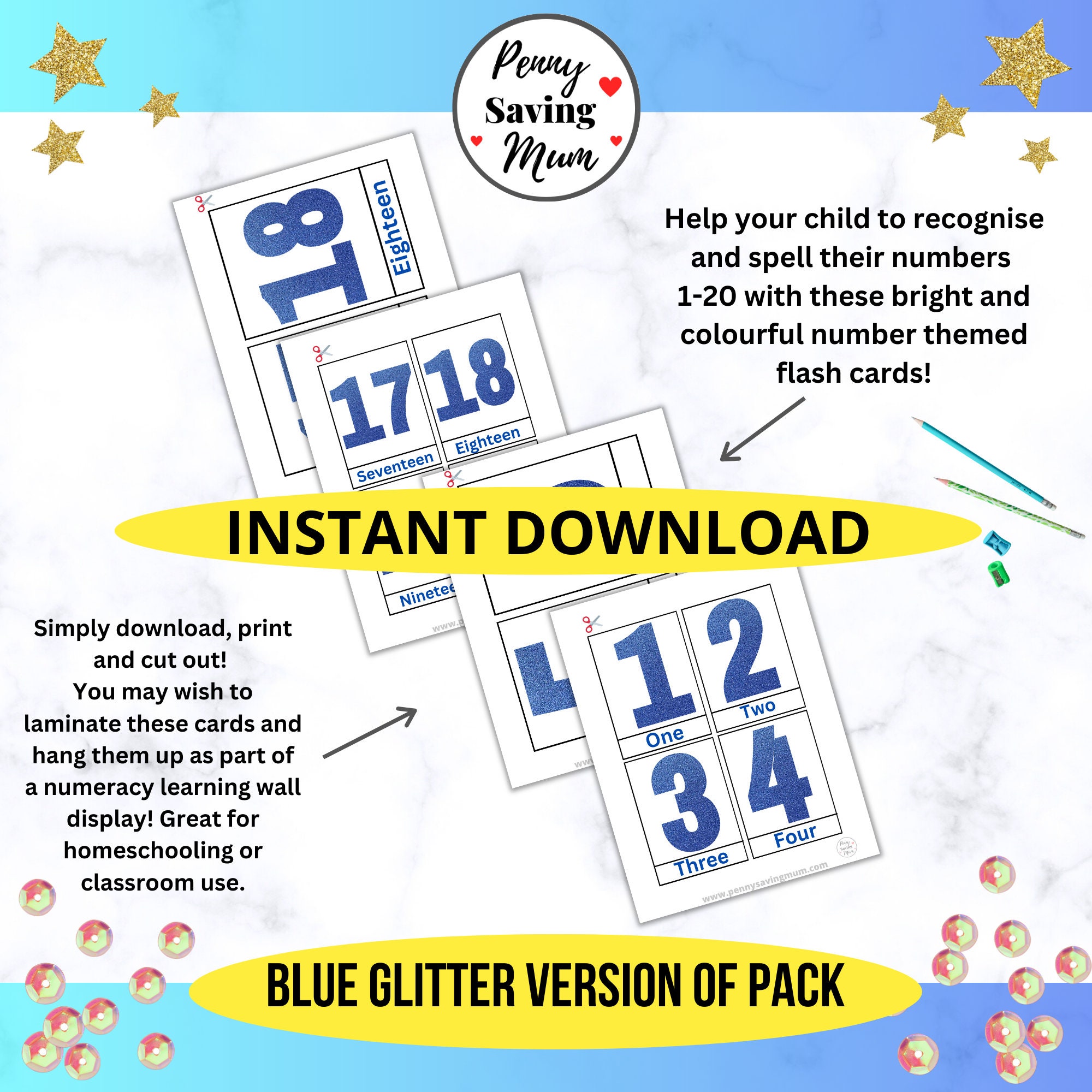 Learn Numbers 1-20, Flash Card Numbers, Learn Counting Numbers ...