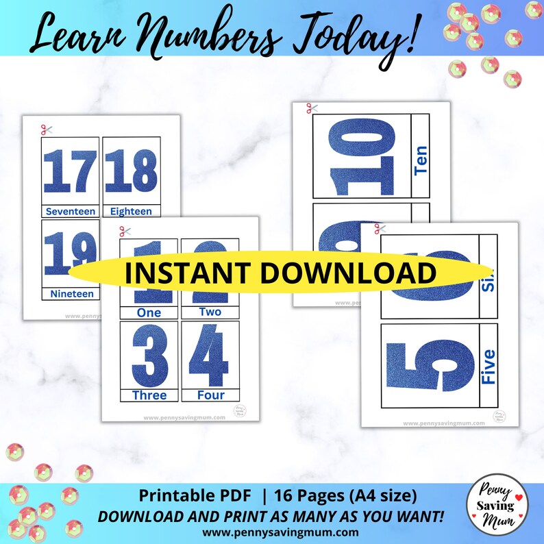 Learn Numbers 1-20, Flash Card Numbers, Learn Counting Numbers ...