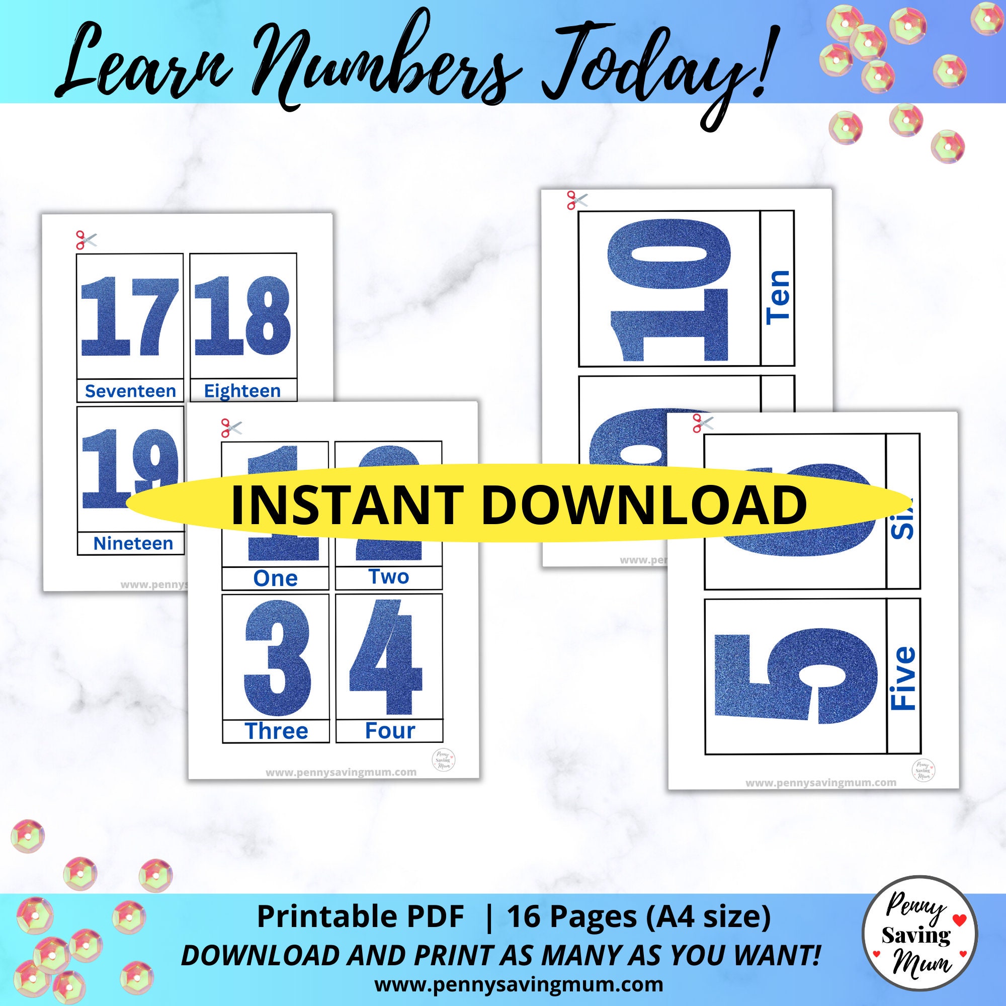 Learn Numbers 1-20, Flash Card Numbers, Learn Counting Numbers ...