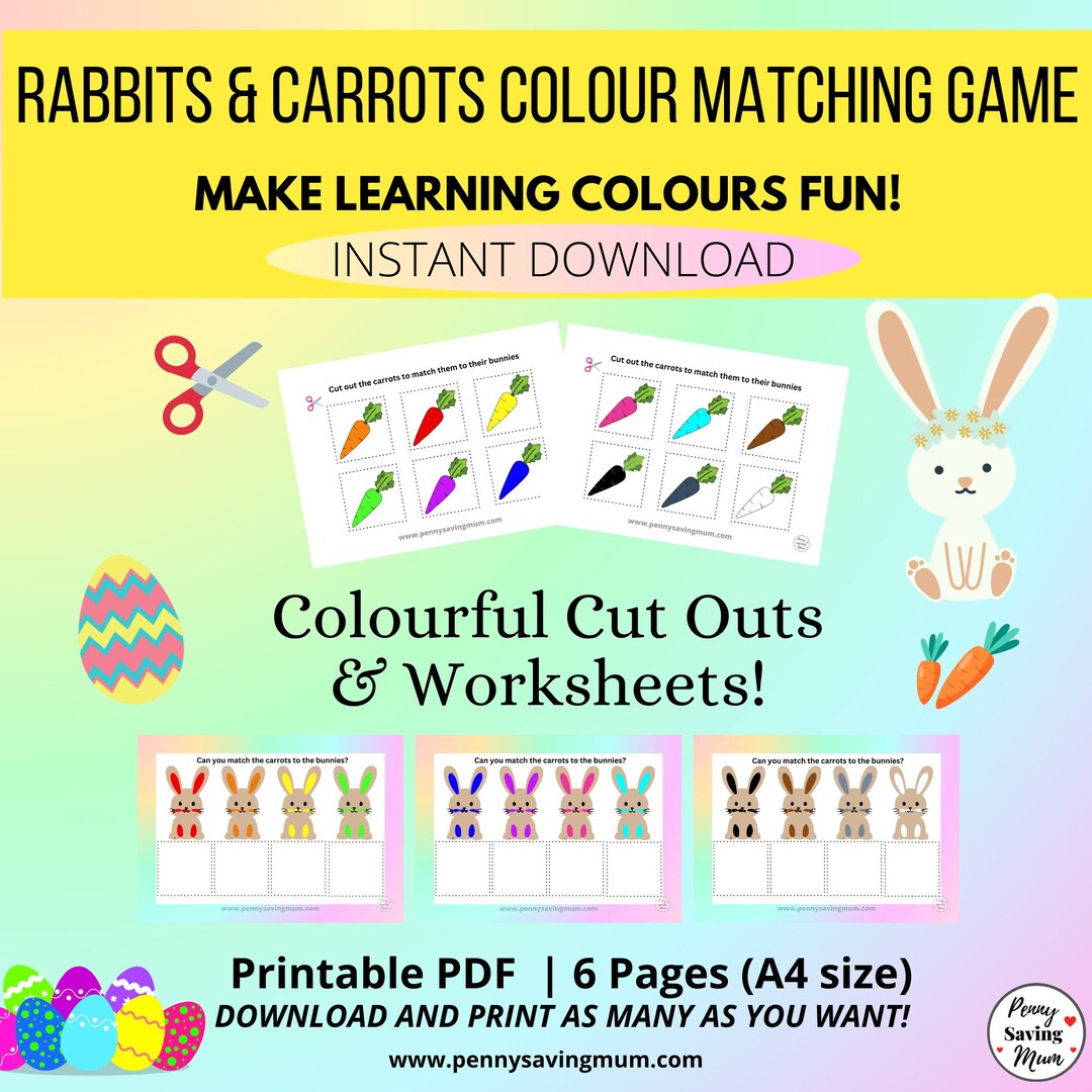 Easter, Learn Colours, Toddler Colour Matching, Rabbits, Bunny, Carrots ...
