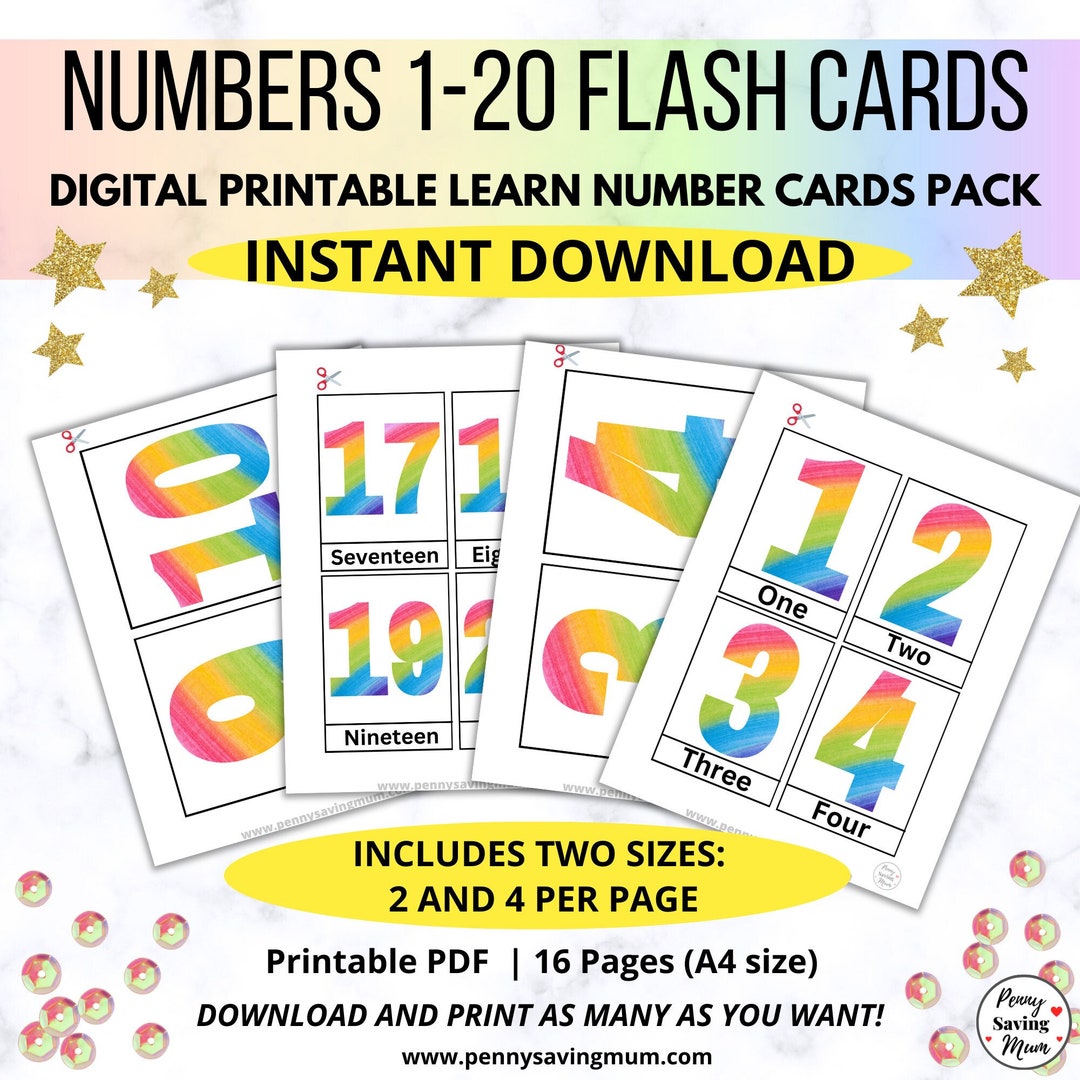 Learn Numbers 1-20, Flash Card Numbers, Learn Counting Numbers ...