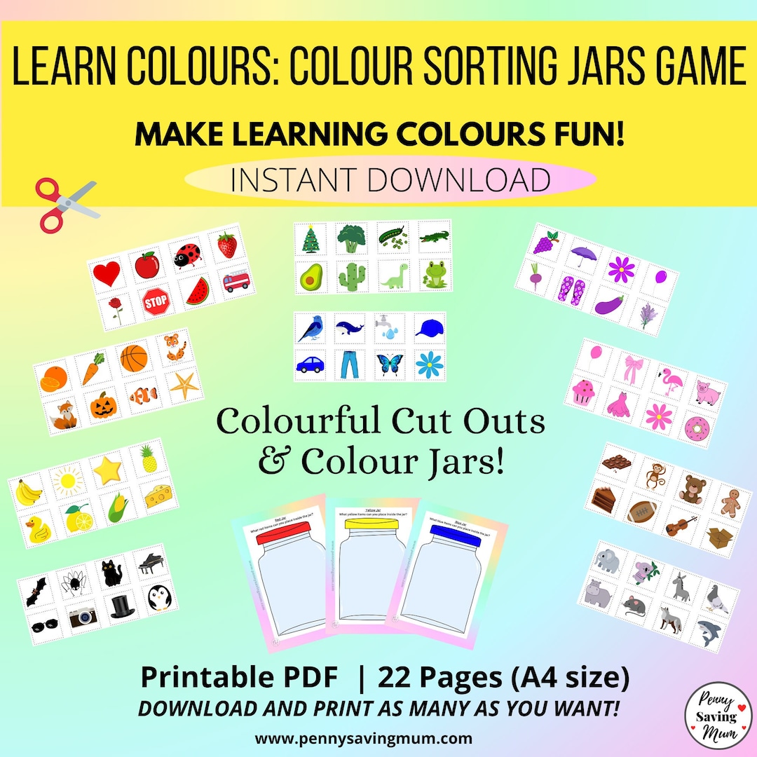 Colour Sorting Jars, Learn Colours, Toddler Colour Matching Activity ...