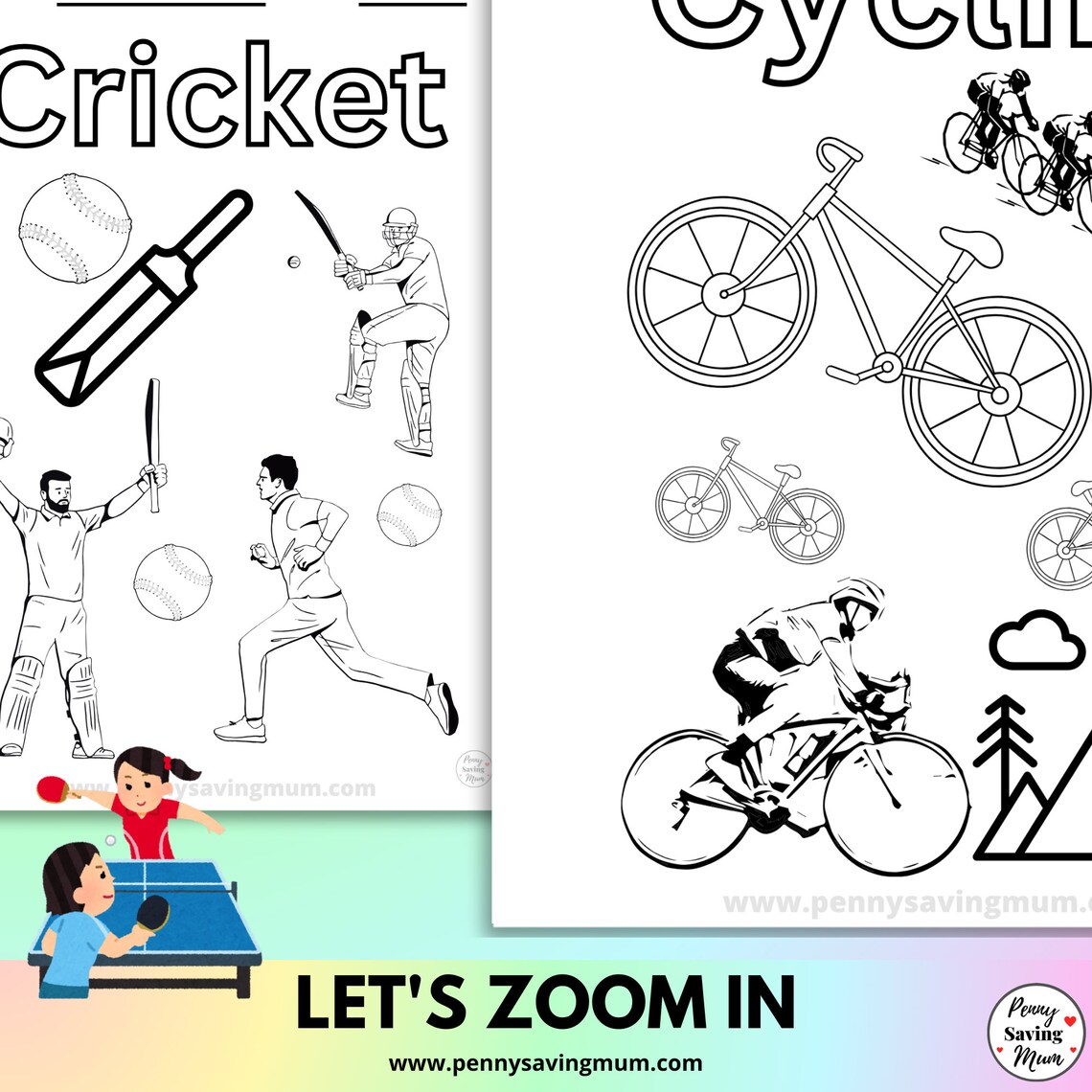 Sports Themed Colouring Pages for Kids, School Sports Day Pack, Fitness ...