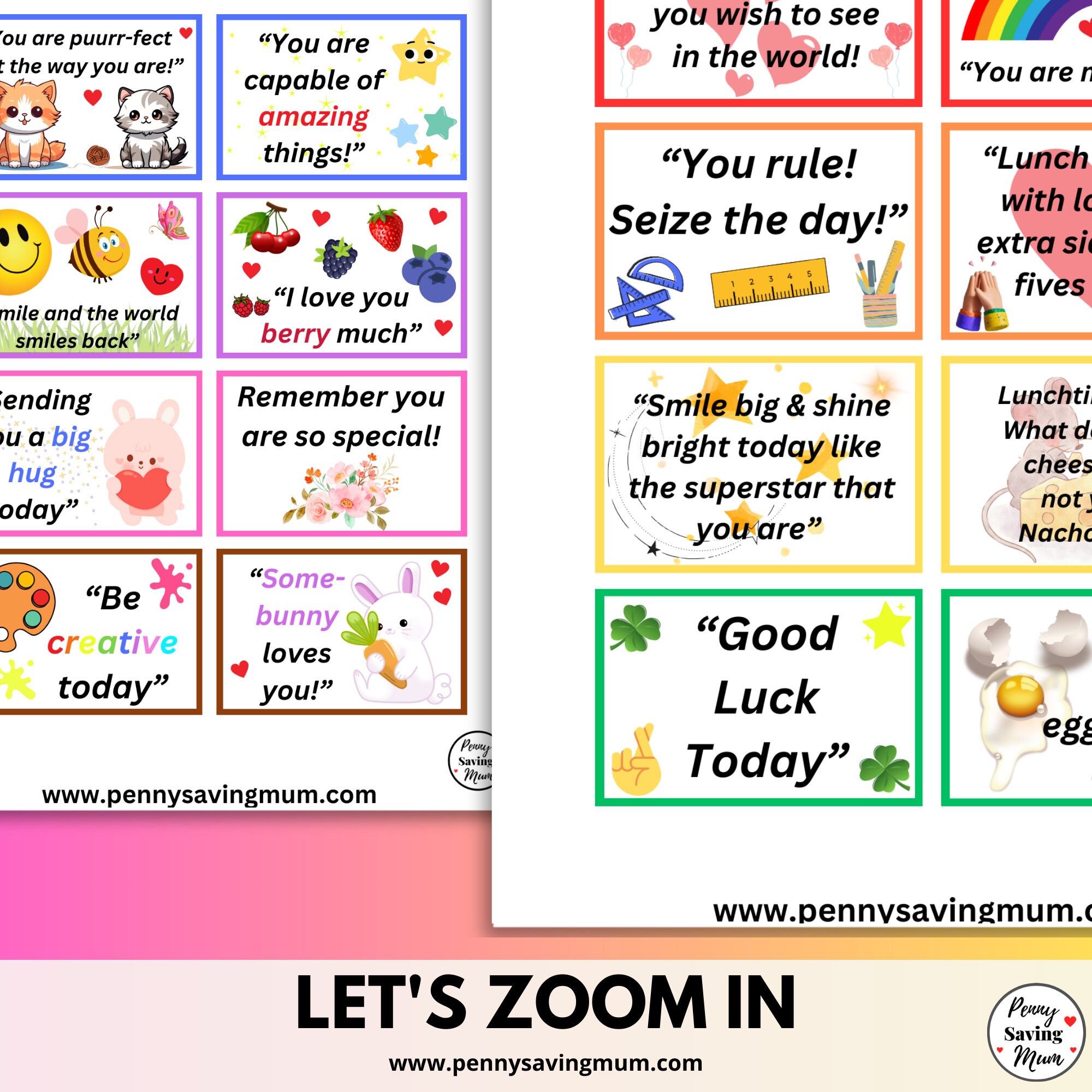 64 Printable School Lunch Box Notes for Kids Children's - Etsy