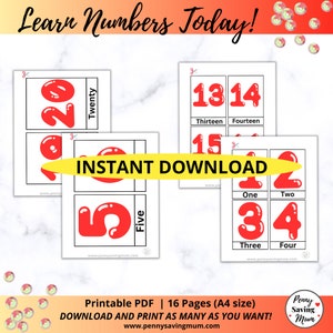 Learn Numbers 1-20, Flash Card Numbers, Learn Counting Numbers ...