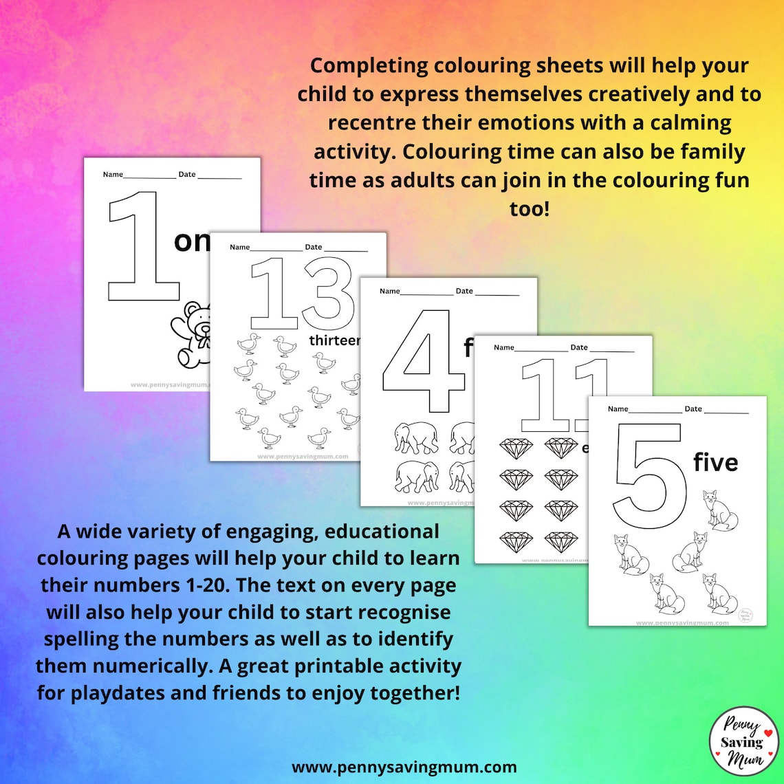Number Colouring Worksheet Printables First Grade Year One Maths Colour ...