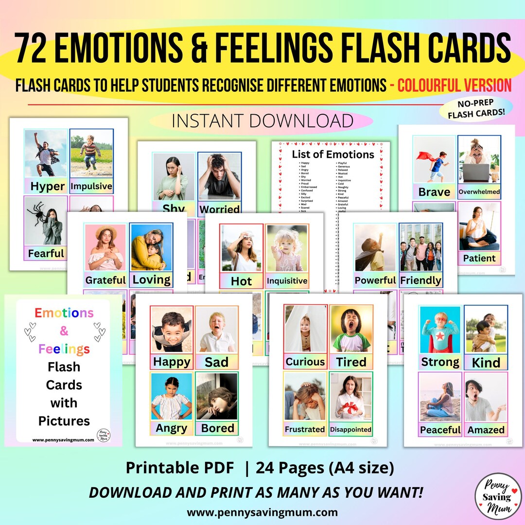 Learn Emotions and Feelings, Flash Cards, Task Cards, Special ...