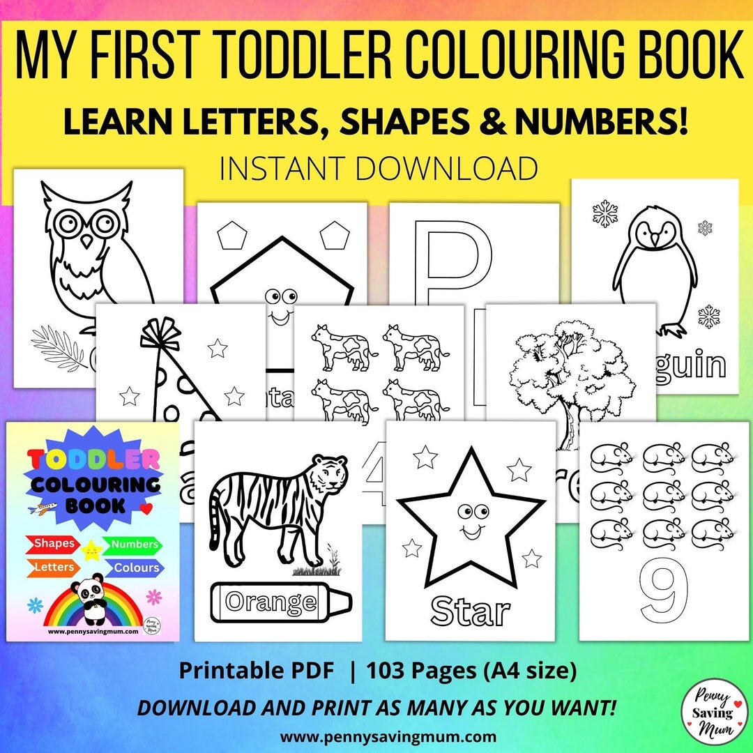 Toddler Colouring Book, Big & Bold Colouring Pages Learn Numbers ...