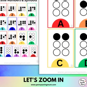 Braille Alphabet Flash Cards, Learn Braille Numbers, Special ...