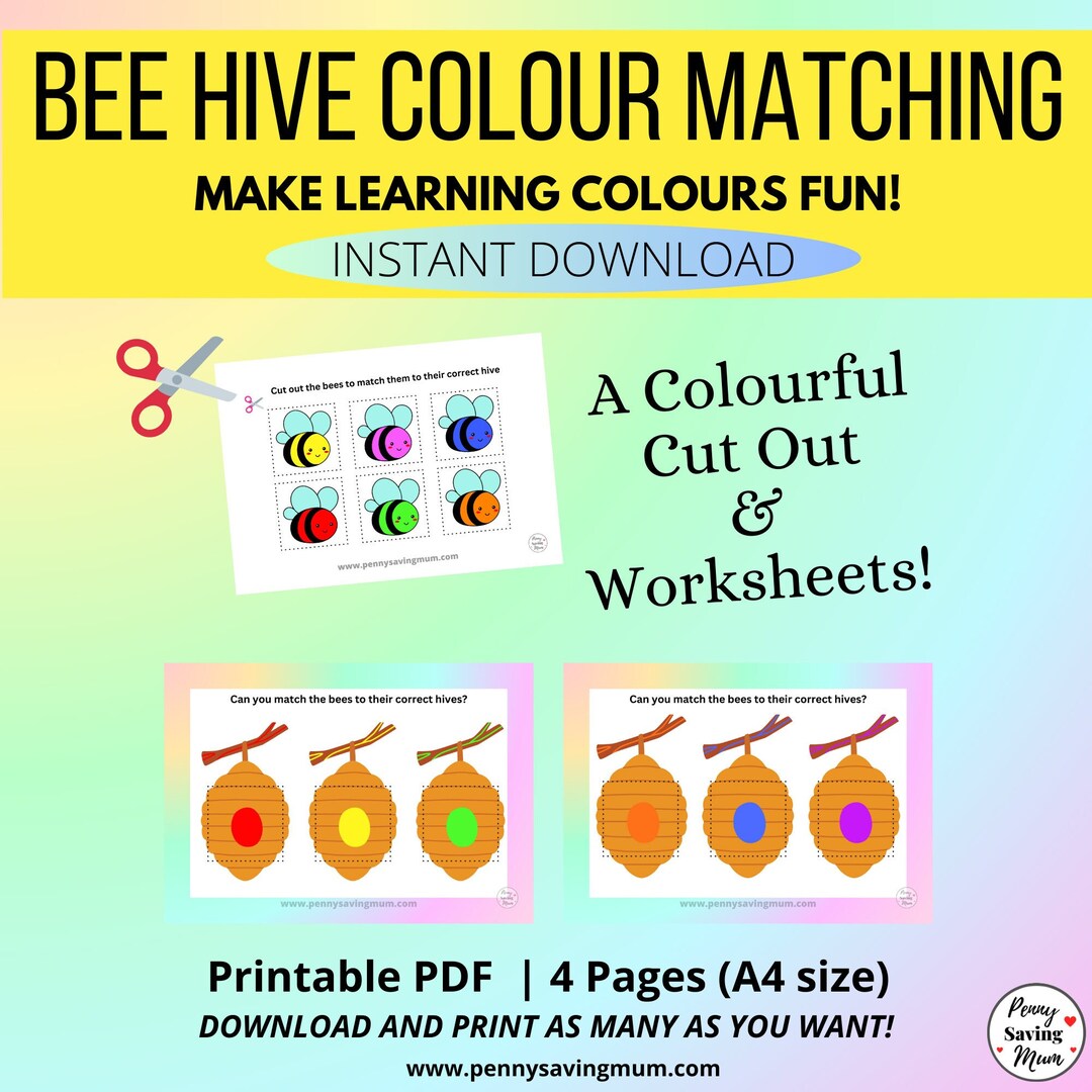 Learn Colours, Toddler Colour Matching, Bee Hive Game, Bumble Bees ...