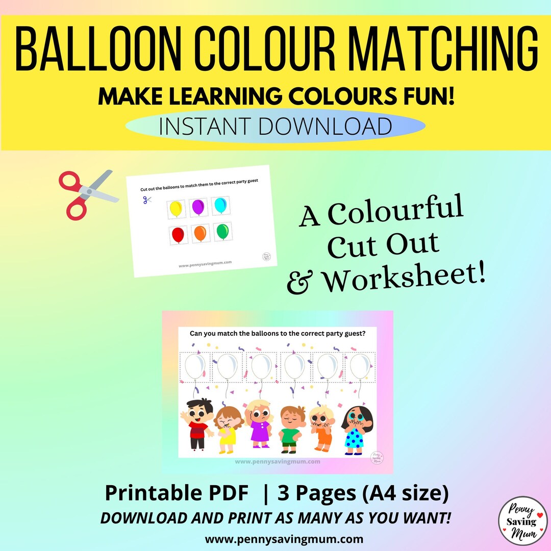 Learn Colours, Toddler Colour Matching Balloon Game, Balloon Colour ...