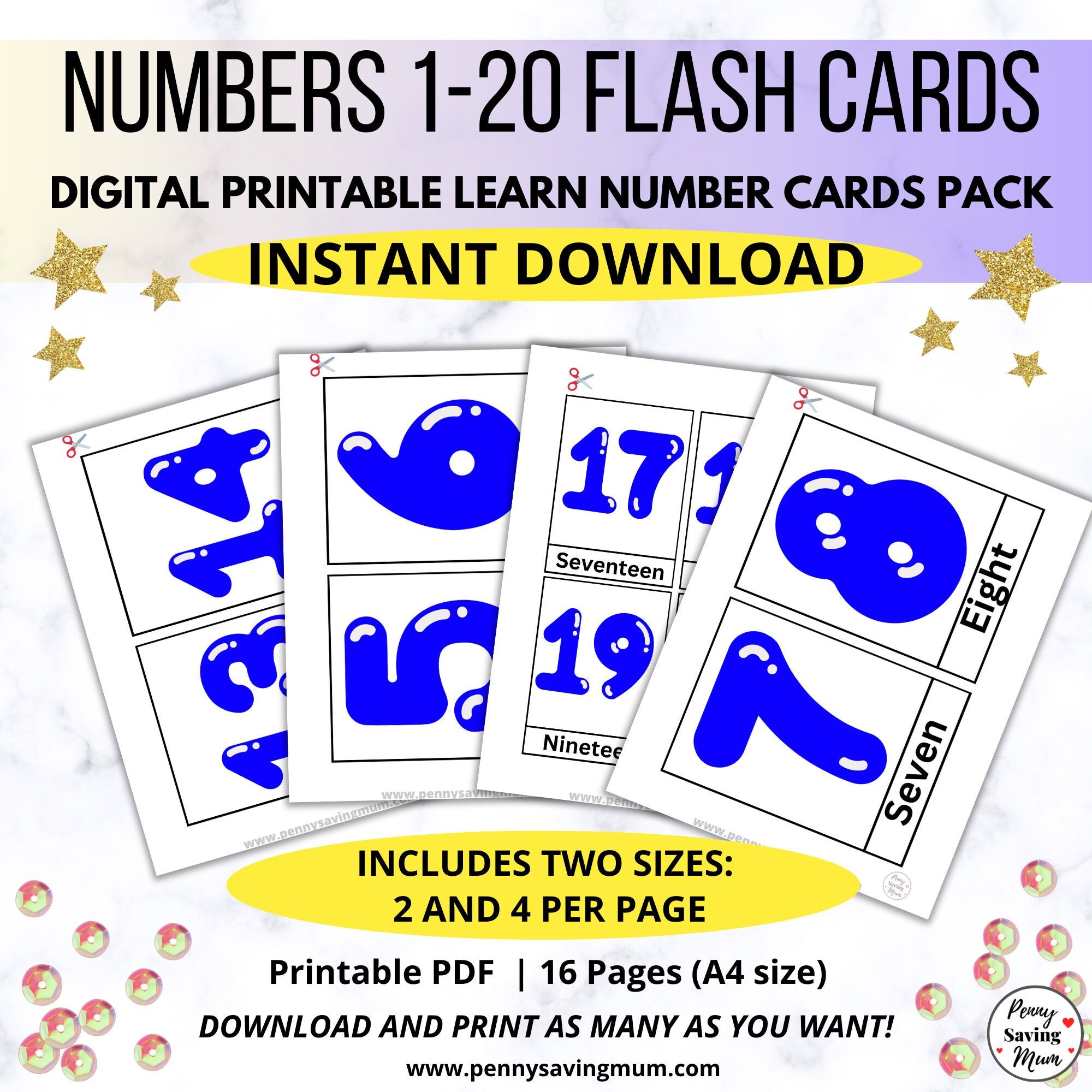 Learn Numbers 1-20, Flash Card Numbers, Learn Counting Numbers ...