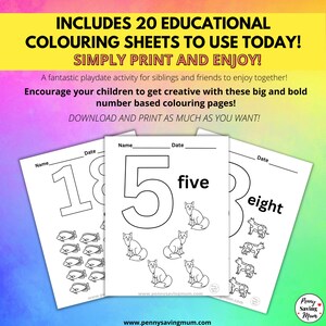 Number Colouring Worksheet Printables First Grade Year One Maths Colour ...