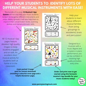 14 Music Theory and Musical Instrument I-spy Games, Learn Music Theory ...