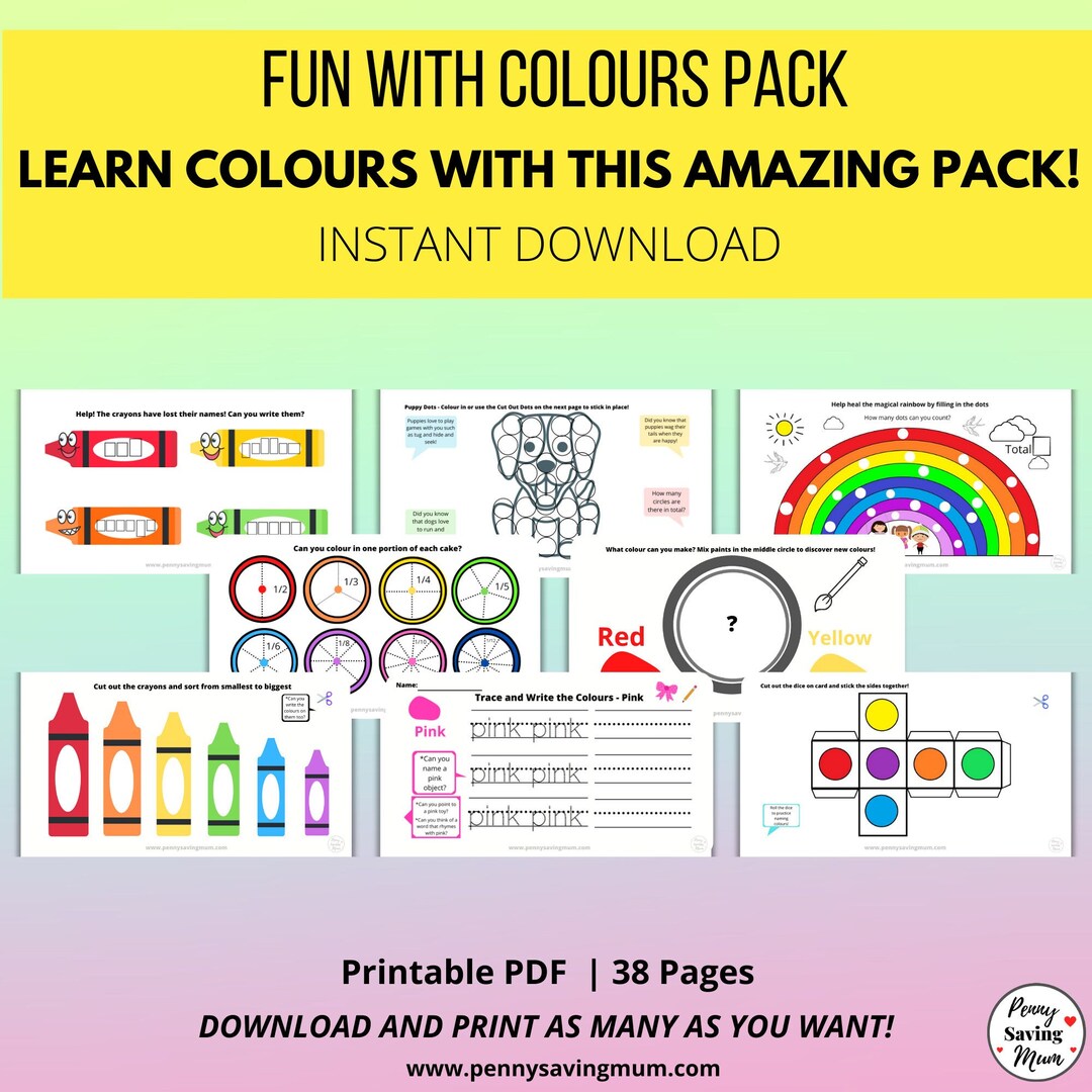 Fun With Colours Educational Printables - Etsy