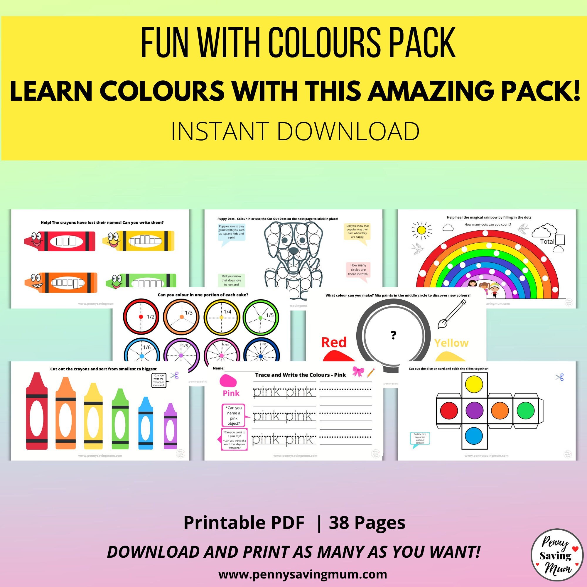 Fun With Colours Educational Printables - Etsy