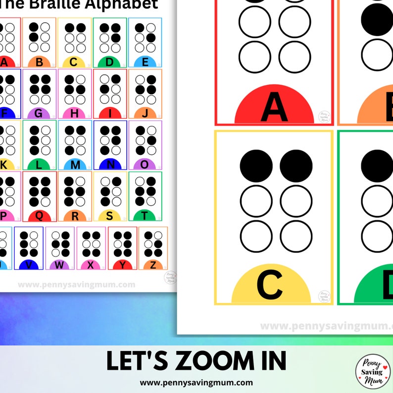 Braille Alphabet Flash Cards, Learn Braille Numbers, Special ...