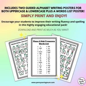 Large Print Phase 2 High Frequency Words, Guided Tracing Activity ...