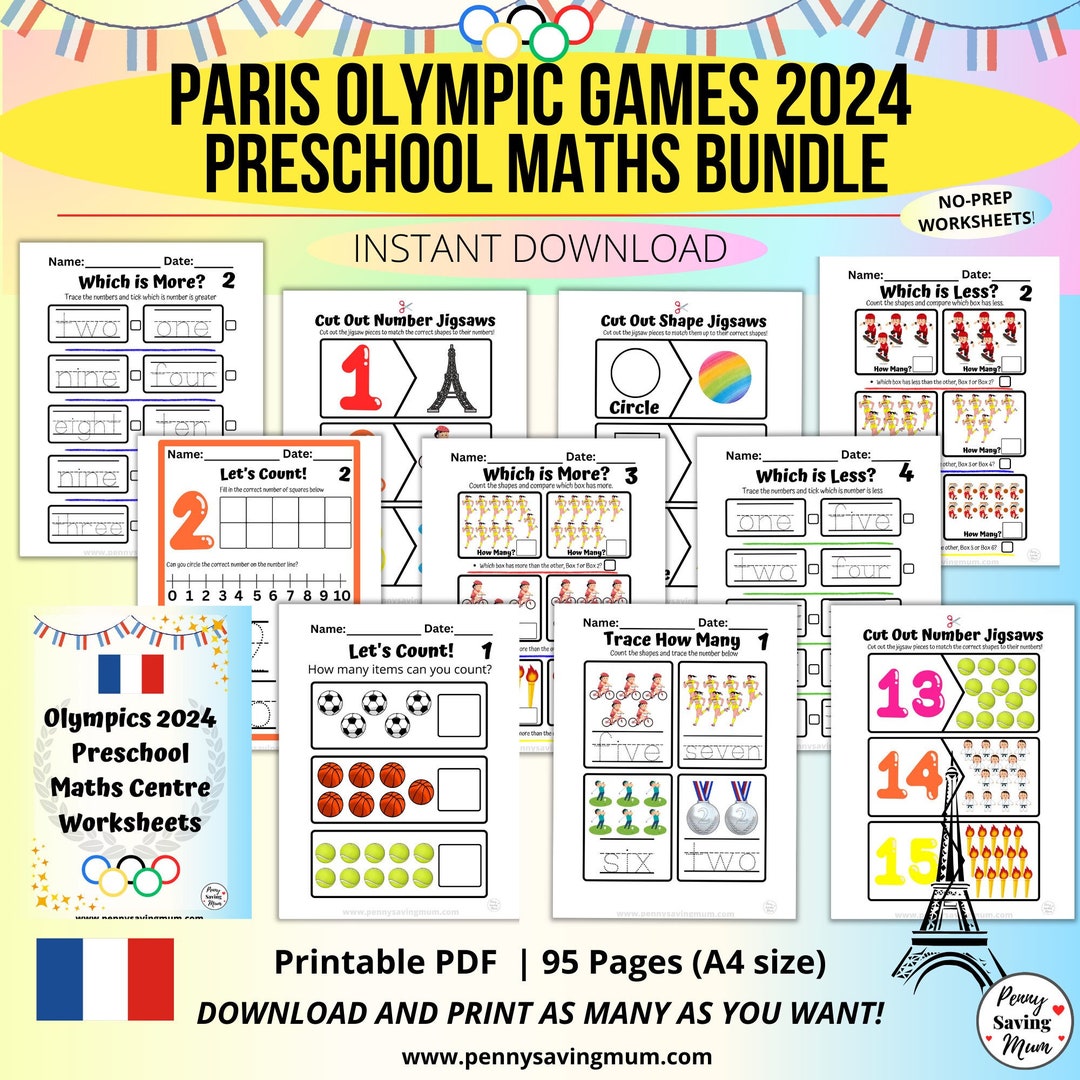 Paris Summer Olympic Games 2024, Preschool Maths Centre No-prep Math ...
