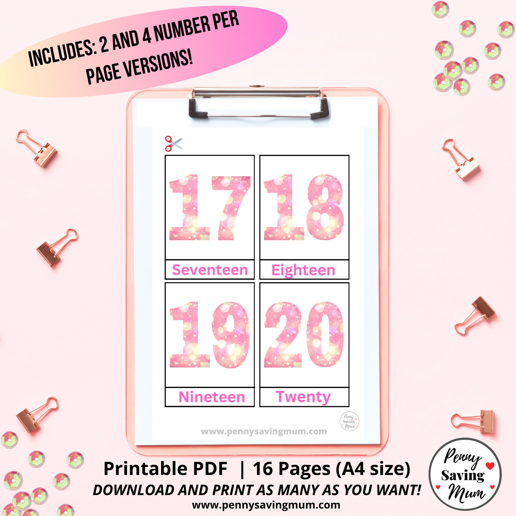 Aprenda los números del 1 al 20 números de tarjetas flash - Etsy España