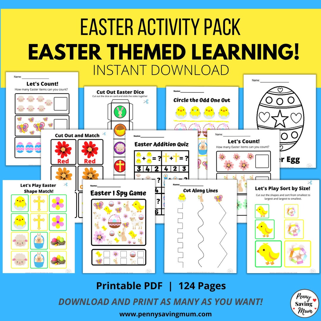 Easter Printable Activity Pack - Etsy