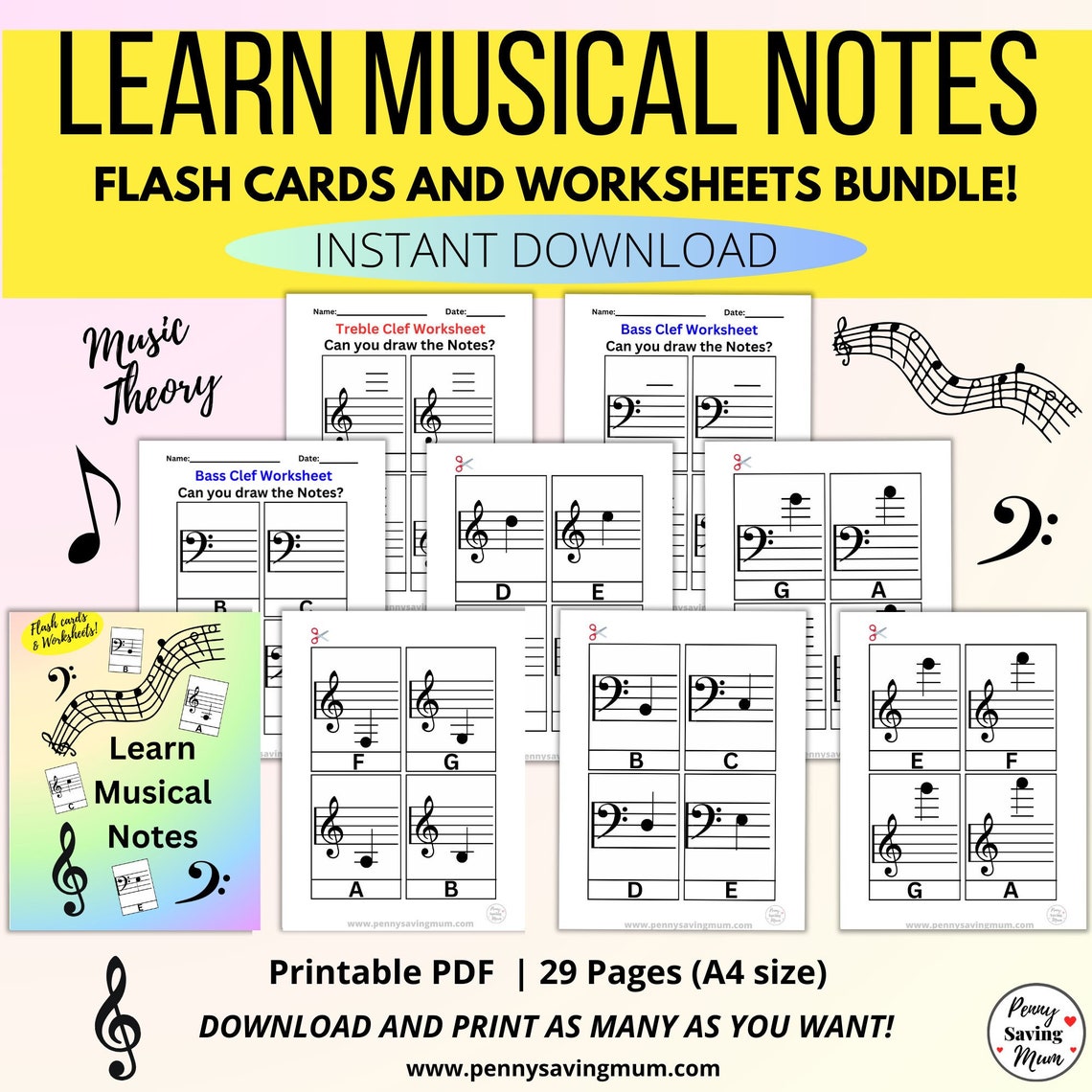 Learn Music Theory Flash Cards, Music Notation, Musical Flash Cards ...
