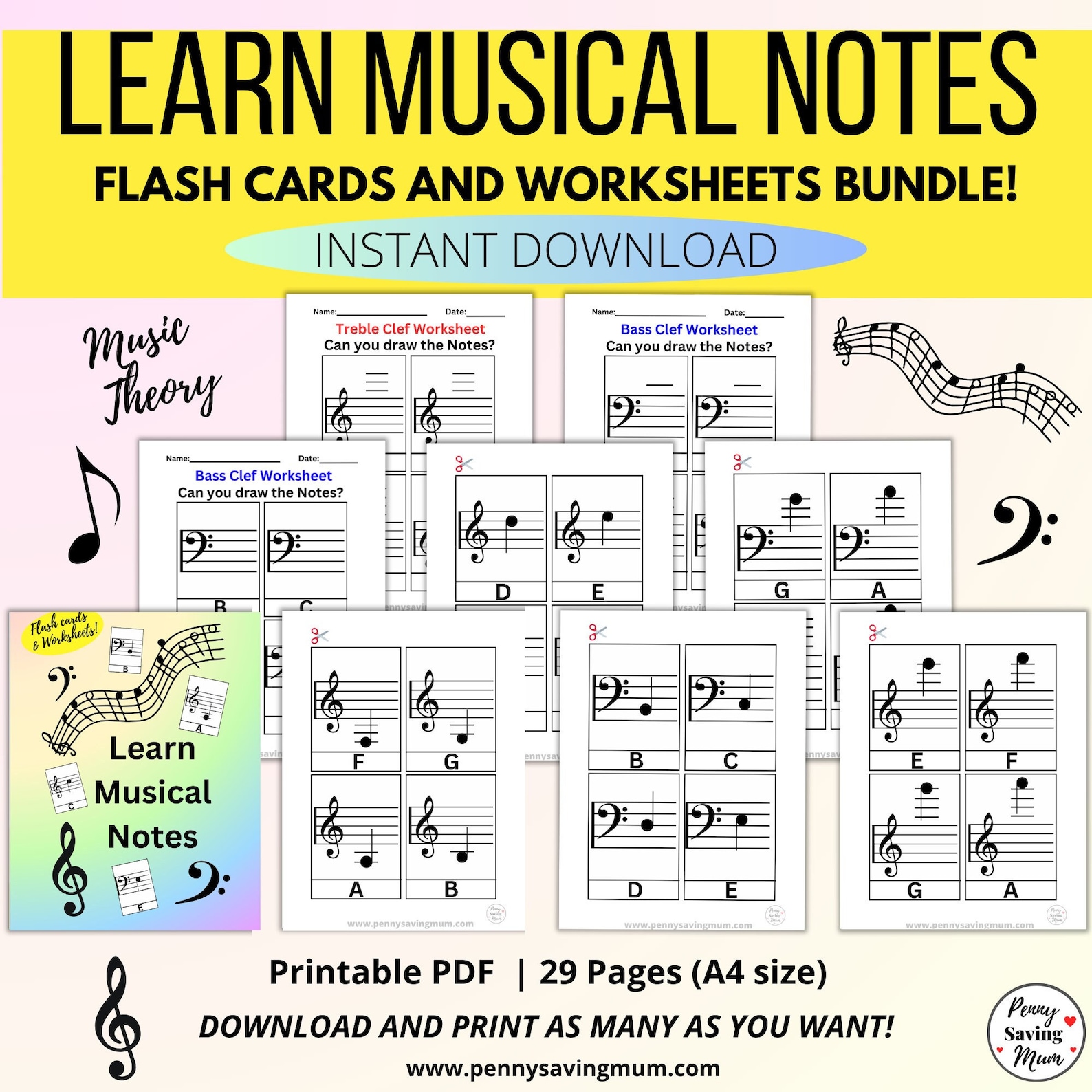 Learn Music Theory Flash Cards, Music Notation, Musical Flash Cards ...