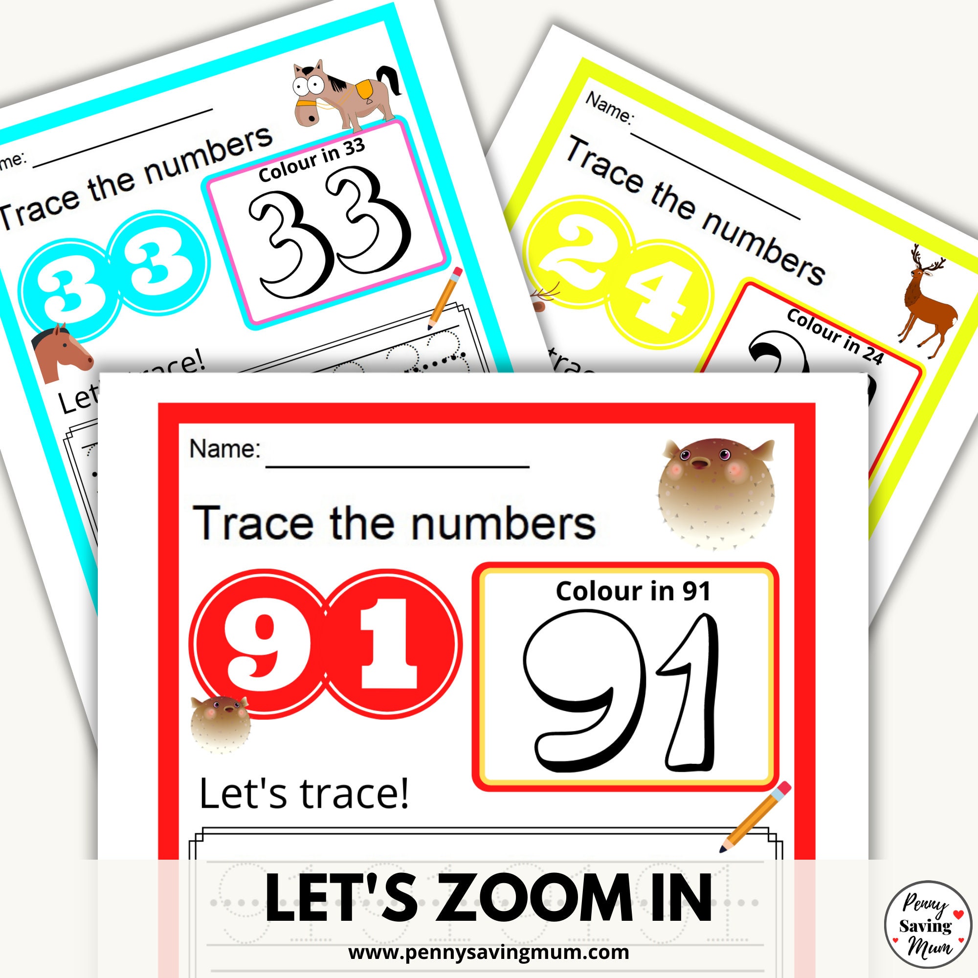 Trace the Numbers 1-100 Activity Pack Digital Printable - Etsy