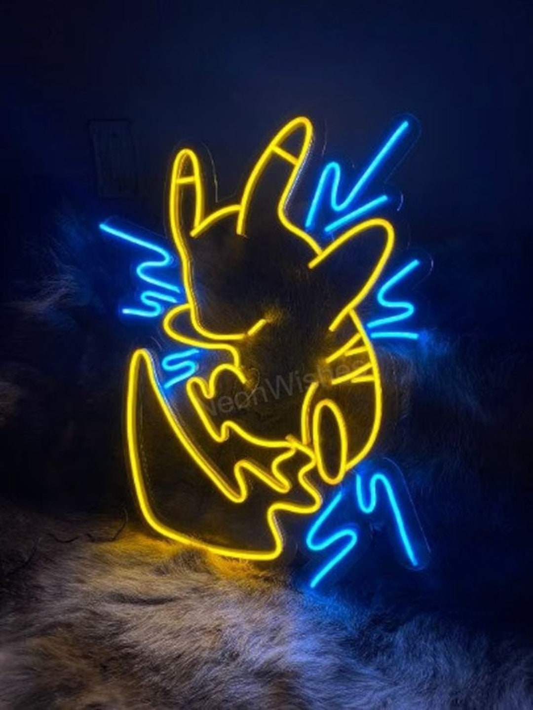 Pikachu Neon Sign Wall Art Decor Game Room Neon Party Neon Sign Pokemon ...