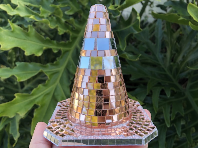 Disco Traffic Cone | Glam Desk Accessory | Rose Gold Field Cone | Fun ...