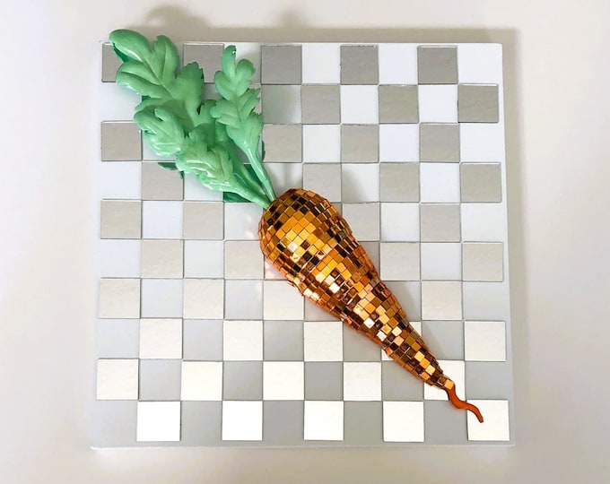 Disco Carrot | 3D Checkered Pop Art | Funky Food Kitchen Decor ...