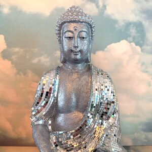 Disco Sitting Buddha Statue | Spiritual Mirror Ball | Funky Maximalist ...