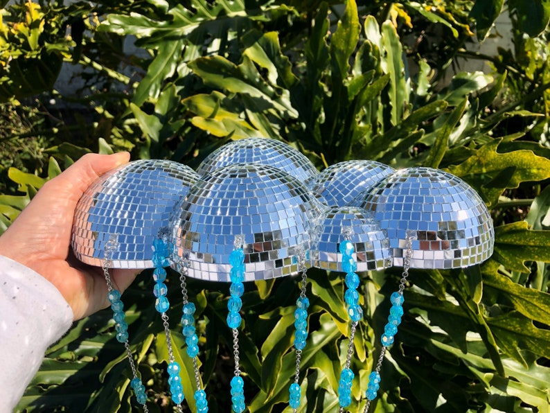 Disco Rain Cloud | Beaded Mirror Wall Hanging | Funky Maximalist Pop ...