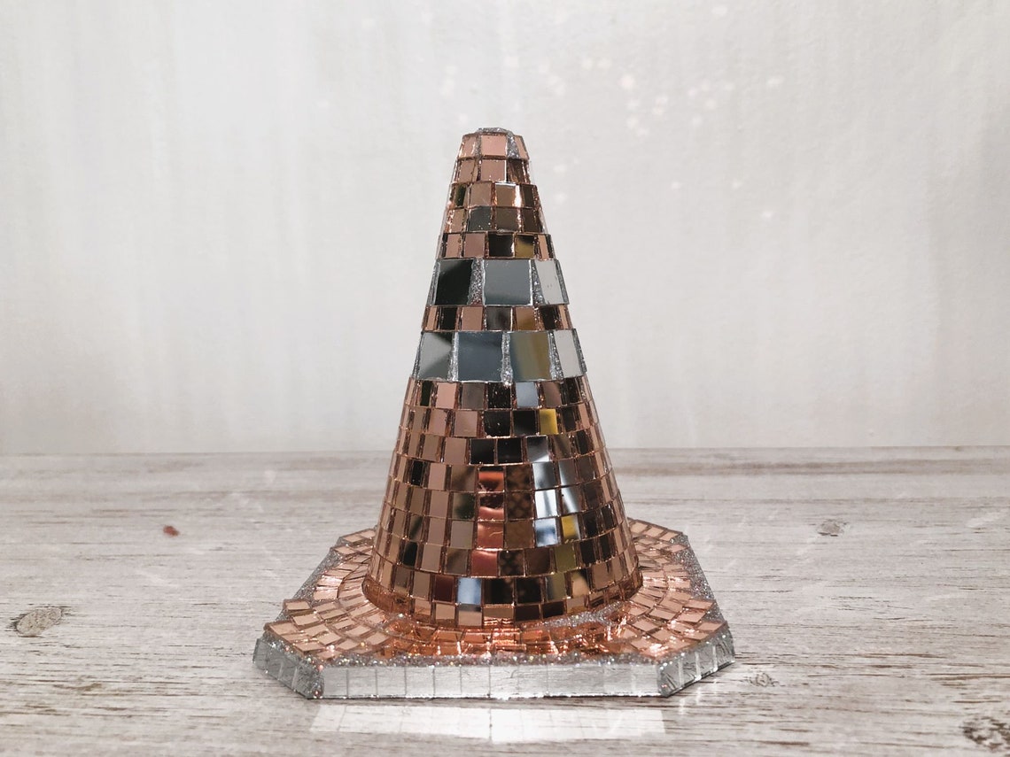 Disco Traffic Cone | Glam Desk Accessory | Rose Gold Field Cone | Fun ...
