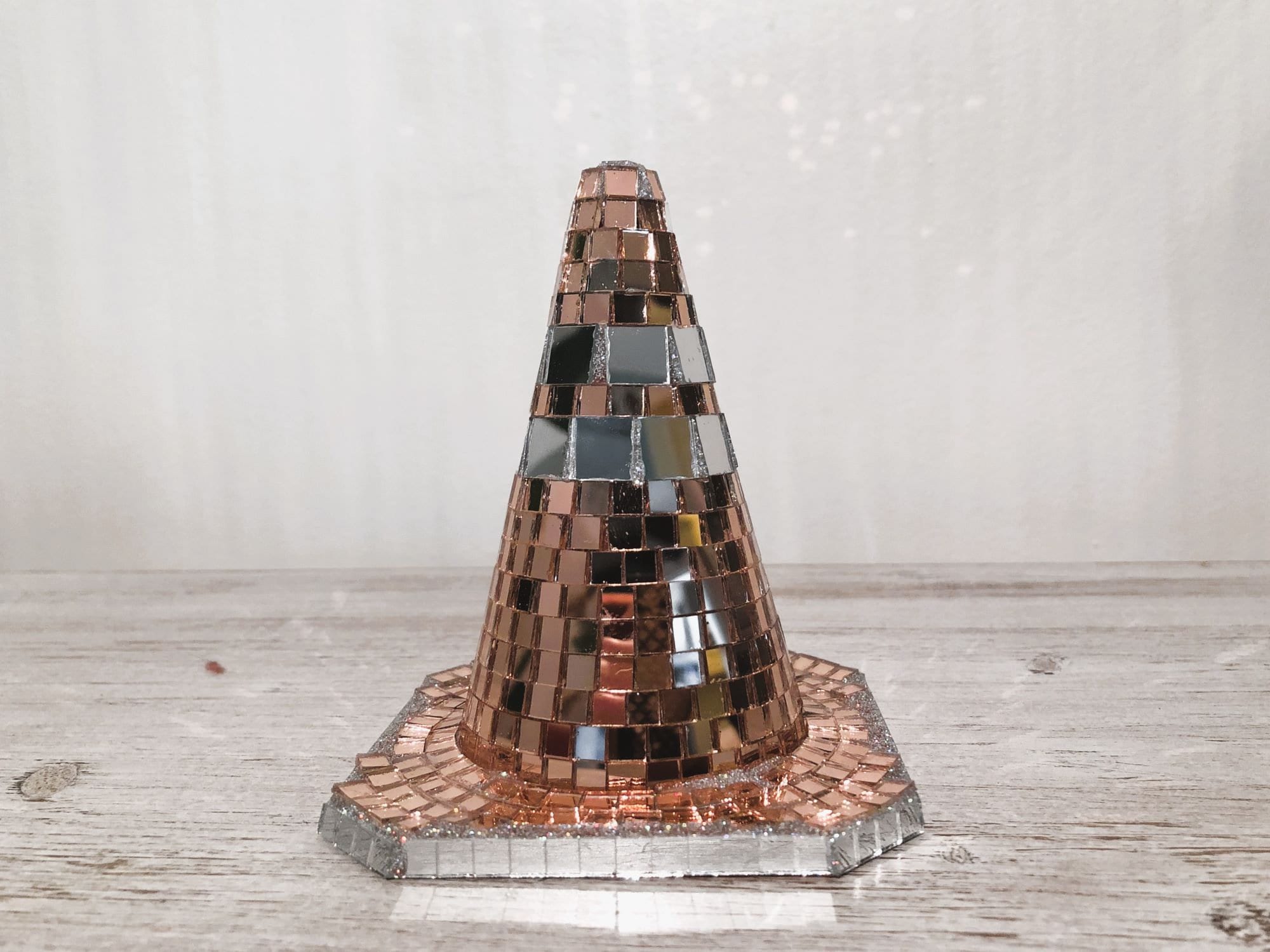 Disco Traffic Cone | Glam Desk Accessory | Rose Gold Field Cone | Fun ...