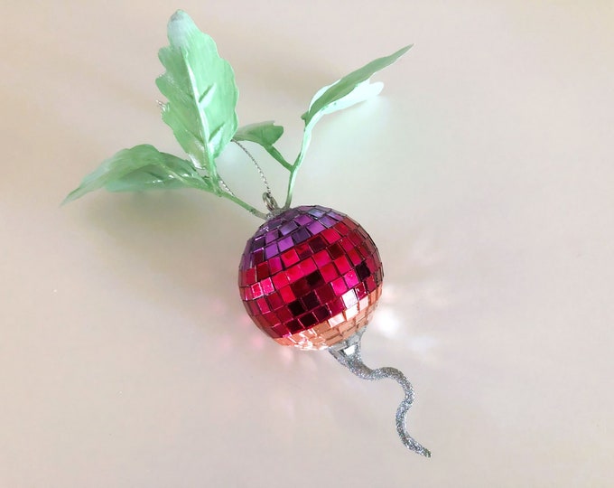 Disco Radish Ornament Funky Food Holiday Decor Vegetable Suncatcher ...