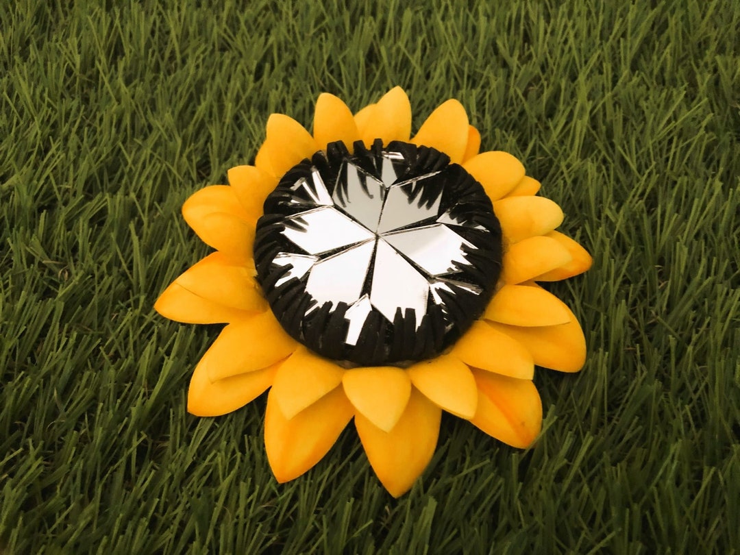 Sunflower Brooch Disco Mirror Flower Pin Handmade Gift - Etsy