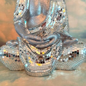 Disco Sitting Buddha Statue | Spiritual Mirror Ball | Funky Maximalist ...