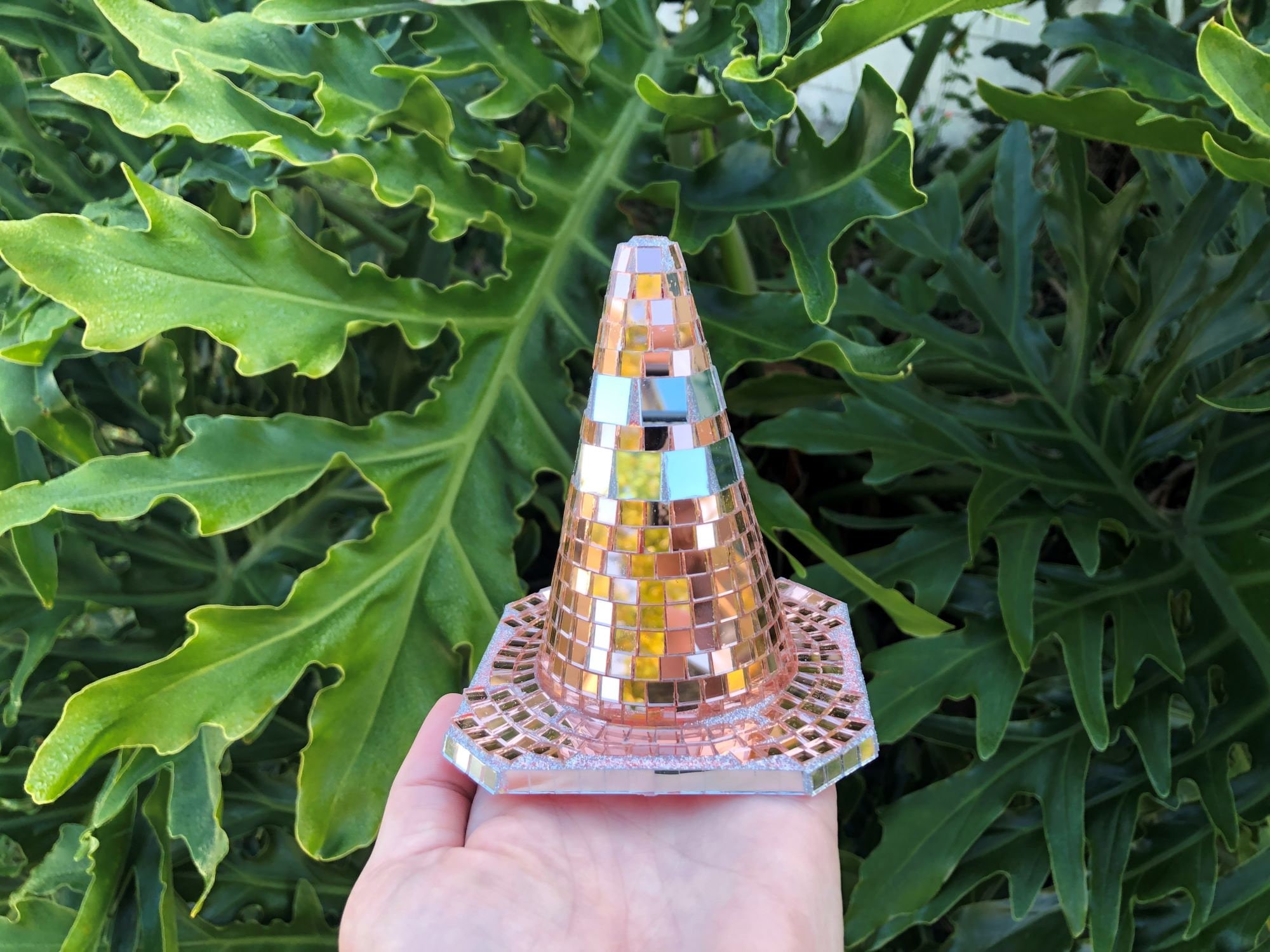 Disco Traffic Cone | Glam Desk Accessory | Rose Gold Field Cone | Fun ...