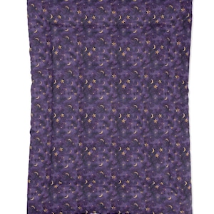 Purple Star Comforter, Celestial Bedspread, Moon and Star Pattern ...