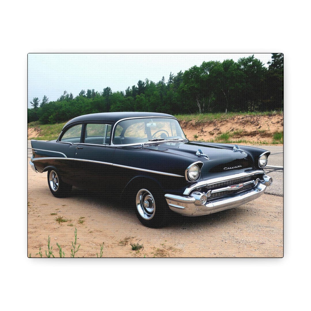 Canvas Wrap Wall Art Photography 1957 Chevy 210 Classic Car Picture Man ...