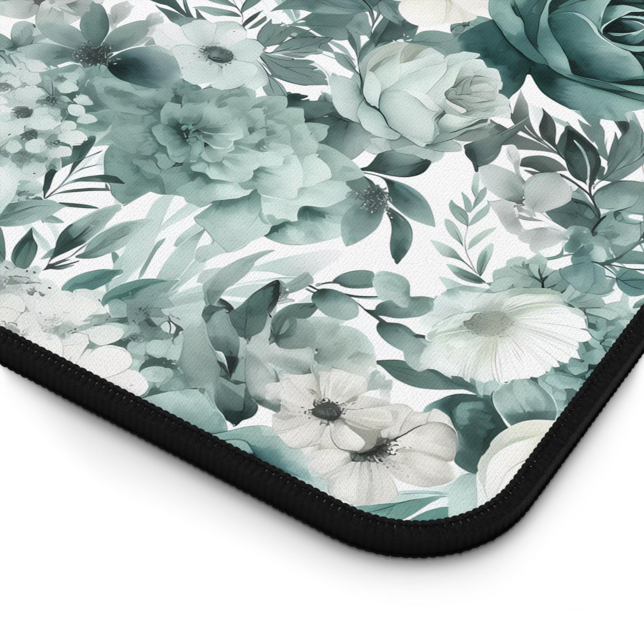 Elegant Sage Green Toile Floral Desk Mat Aesthetic Flower Cute Flower ...