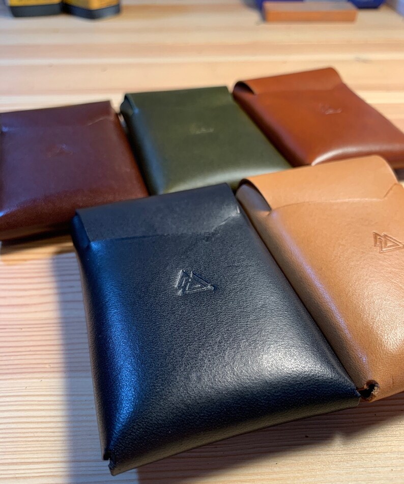 Stitchless Leather Wallet the Trek, Slim Card Holder, Minimalist Wallet ...