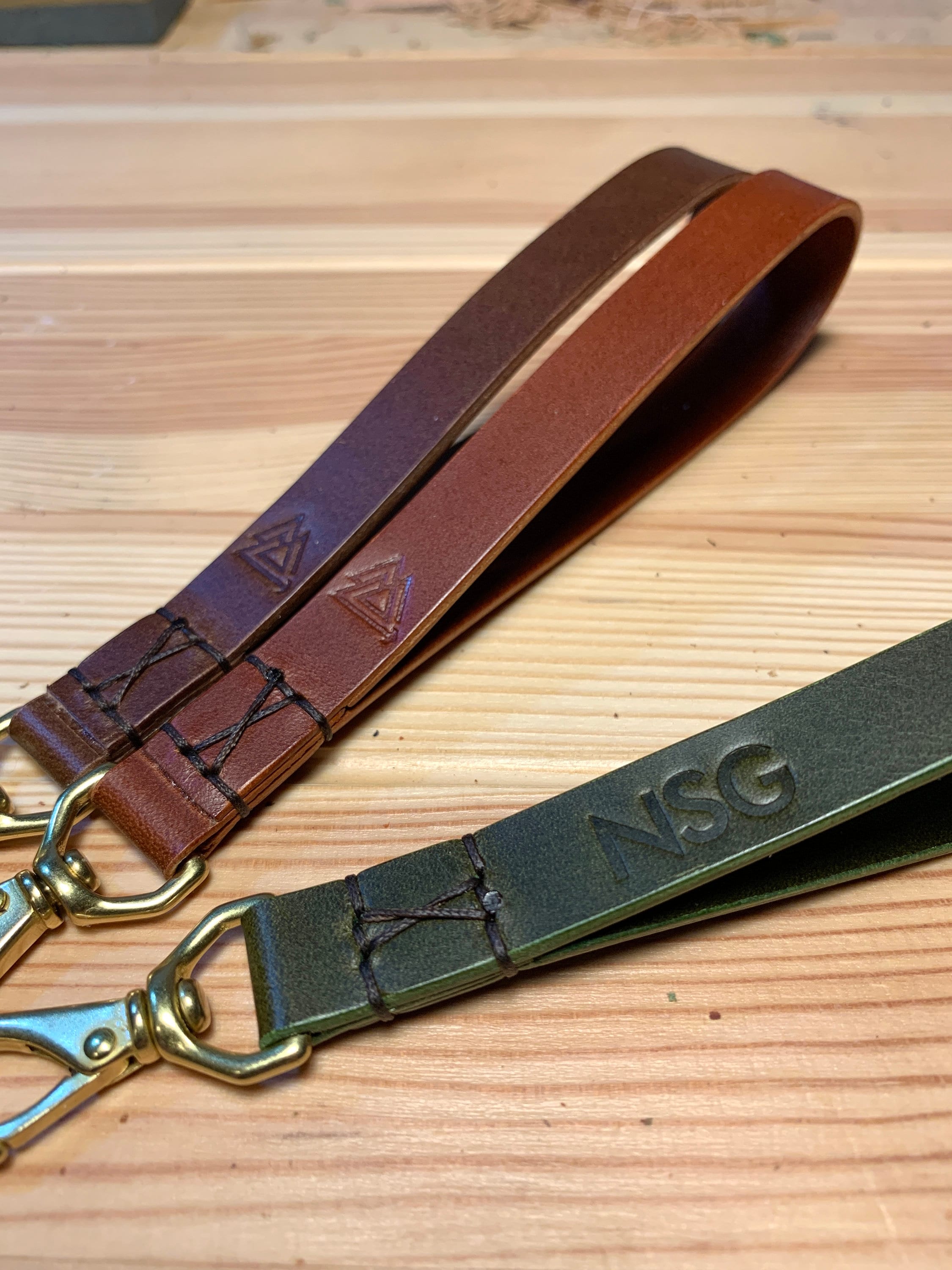 Custom Stamped Leather Matte Black Keychain, Wristlet, Wrist Strap ...