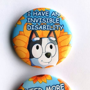 Bluey Invisible Disability Badges for Autism and Disabilities - Etsy