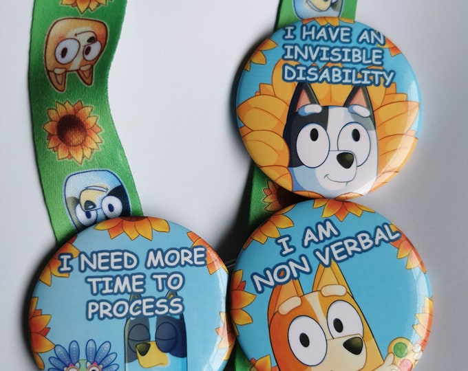 Bluey Invisible Disability Badges for Autism and Disabilities - Etsy