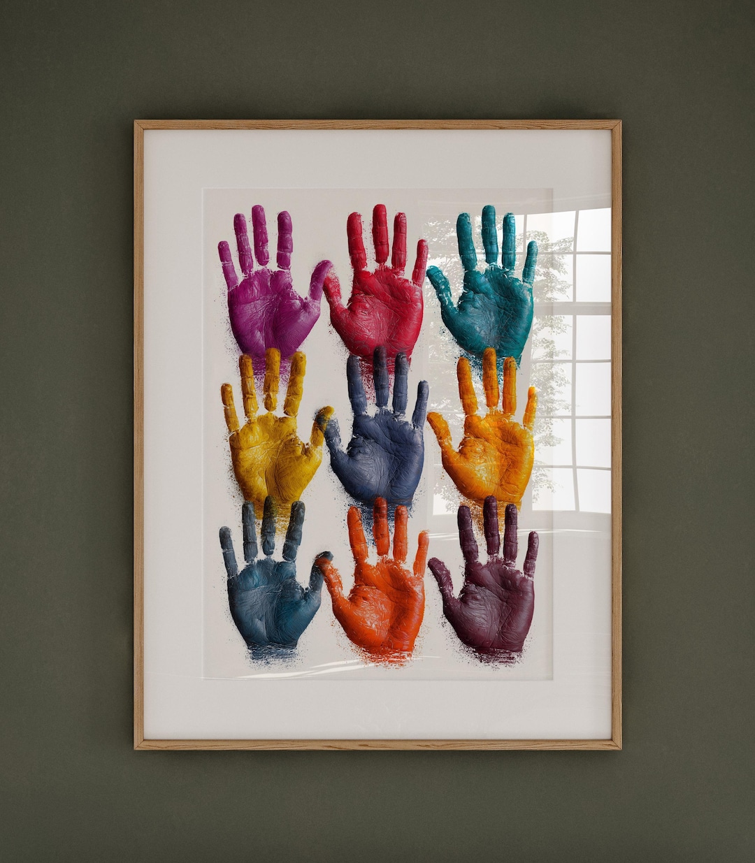 Rainbow Handprints Diversity Art Print - Colorful Inclusion Poster ...