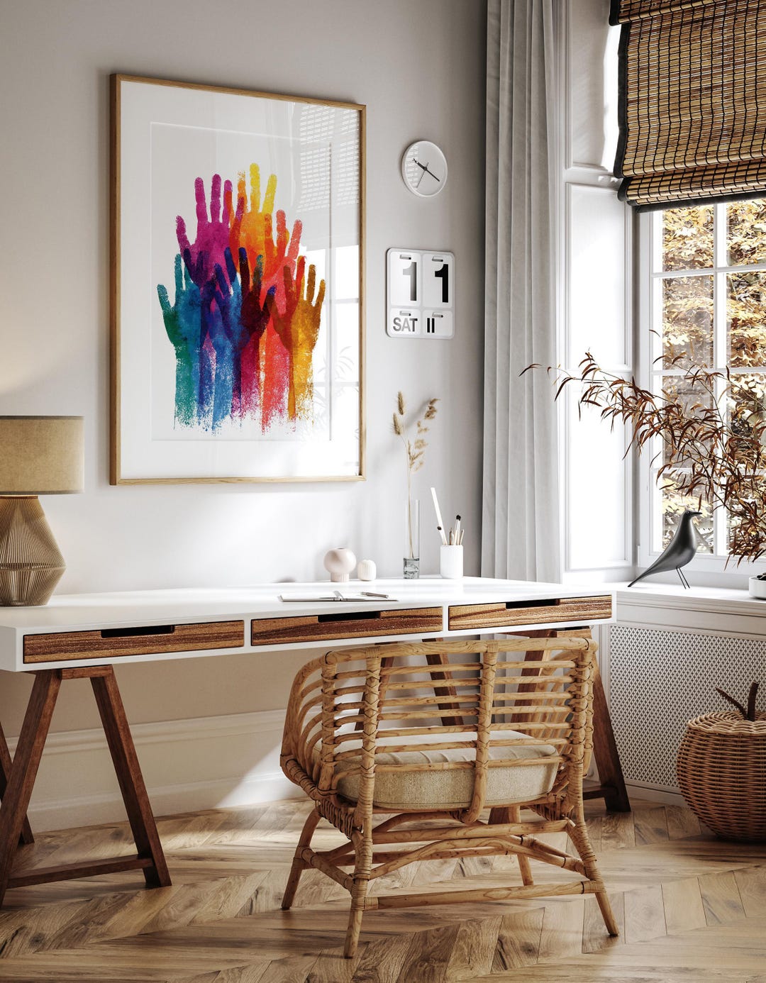 Layered Rainbow Handprints Diversity Art – Multicolour Inclusion Print ...